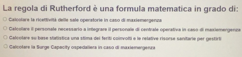 Risolto:La regola di Rutherford è una formula matematica in grado di ...