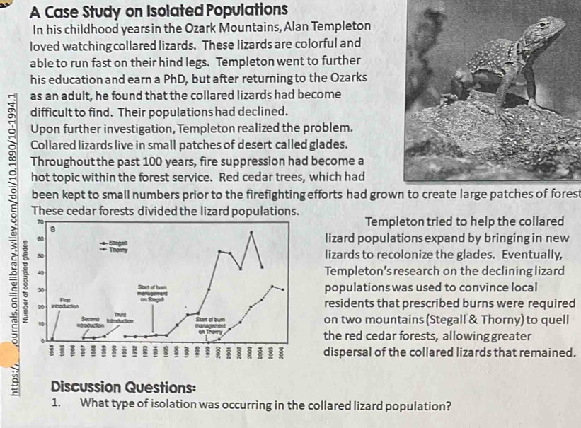 Solved: A Case Study on Isolated Populations In his childhood years in ...