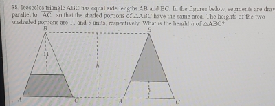 Solved: Isosceles triangle ABC has equal side lengths AB and BC. In the ...