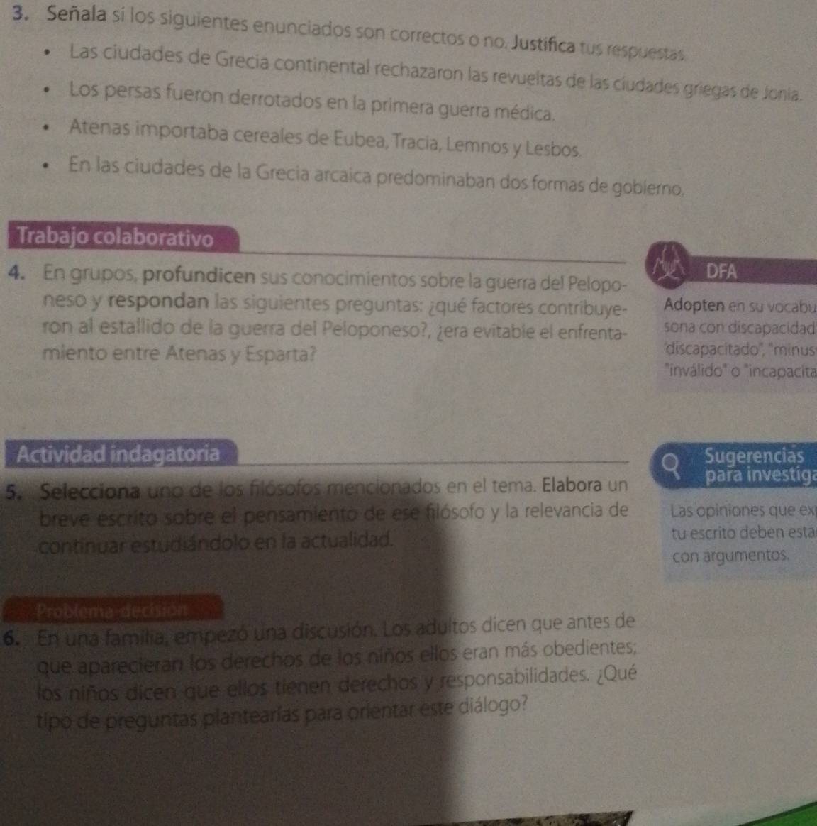 Resuelto:Señala si los siguientes enunciados son correctos o no ...