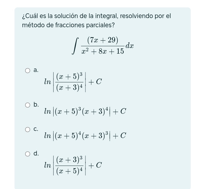 Resuelto:¿Cuál es la solución de la integral, resolviendo por el método ...