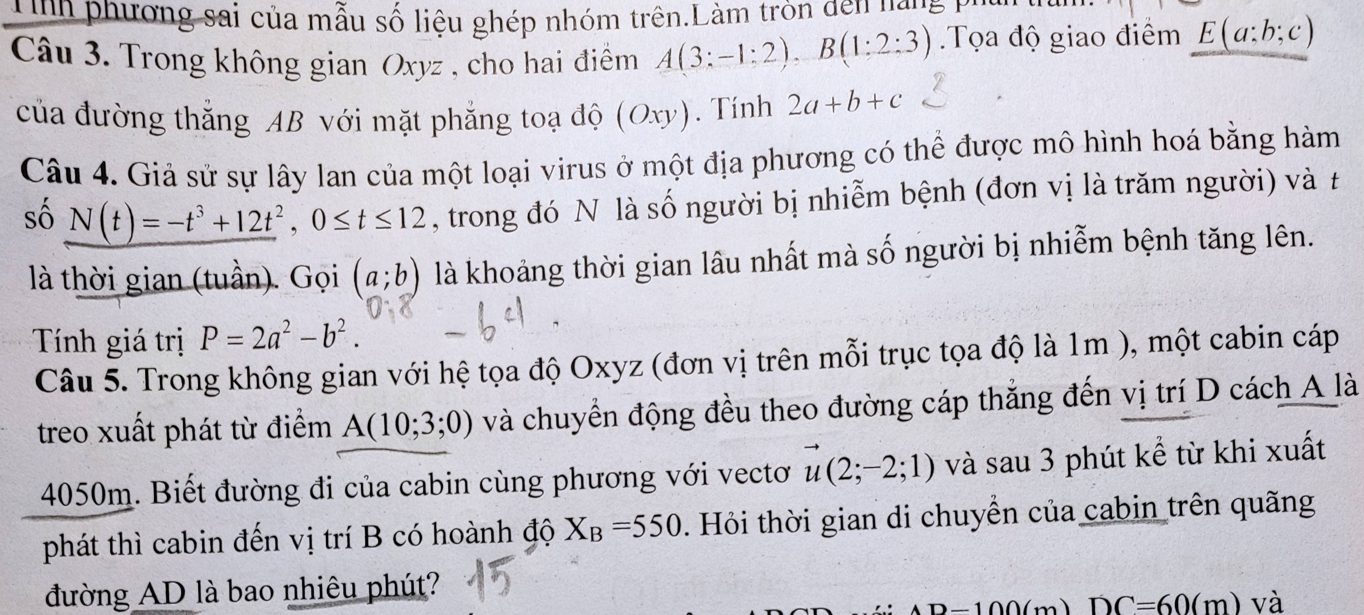 Giải quyết:Tinh phương sai của mẫu số liệu ghép nhóm trên.Làm tròn đen ...