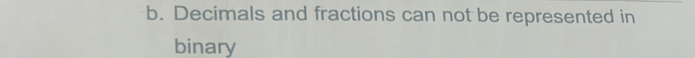 Solved: Decimals and fractions can not be represented in binary [Others]