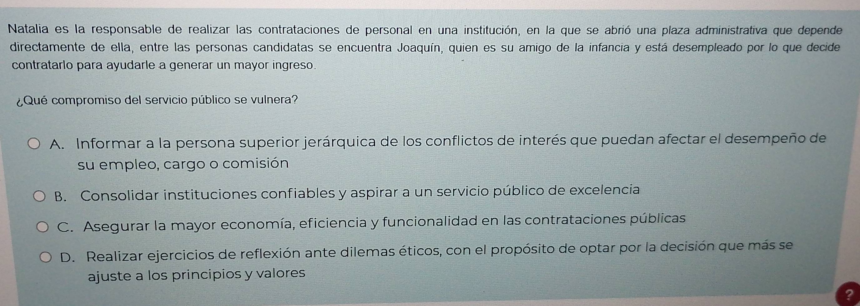 Resuelto:Natalia es la responsable de realizar las contrataciones de ...