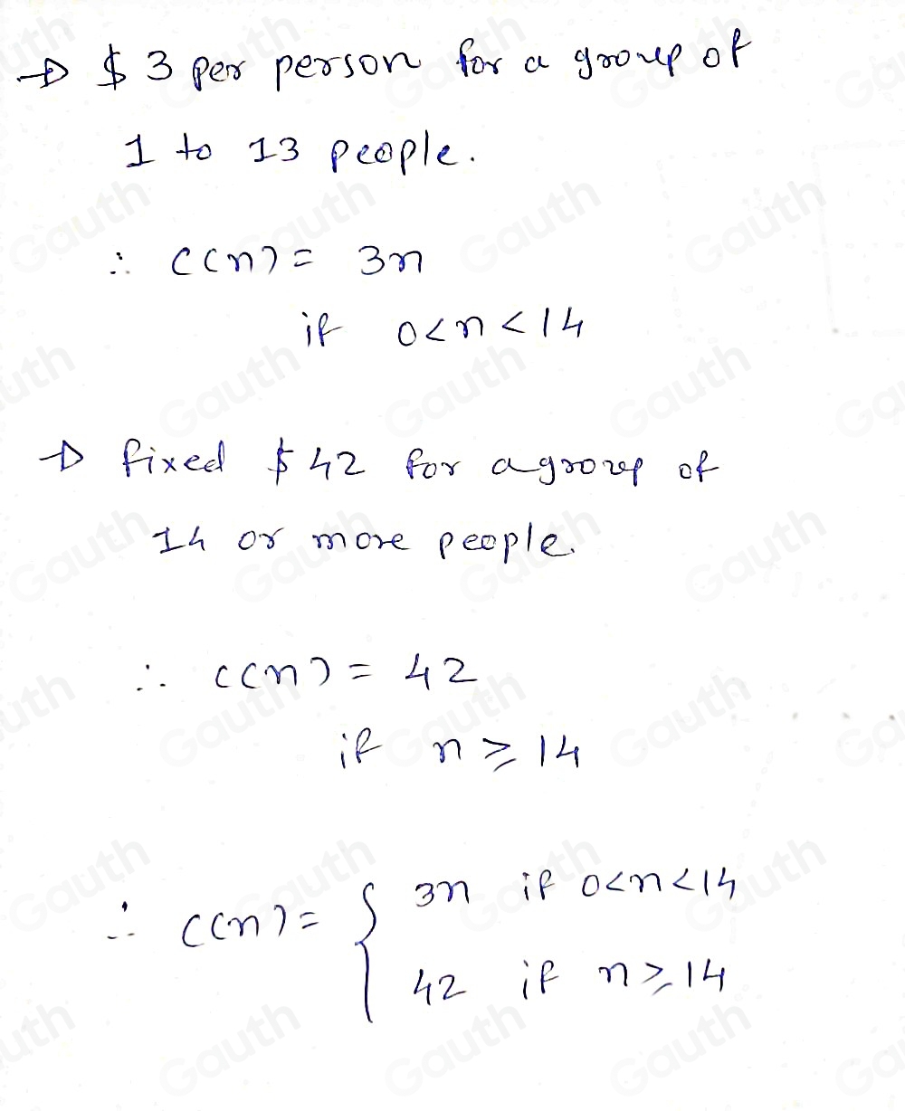 Solved: A museum charges $3 per person for a guided tour with a group ...