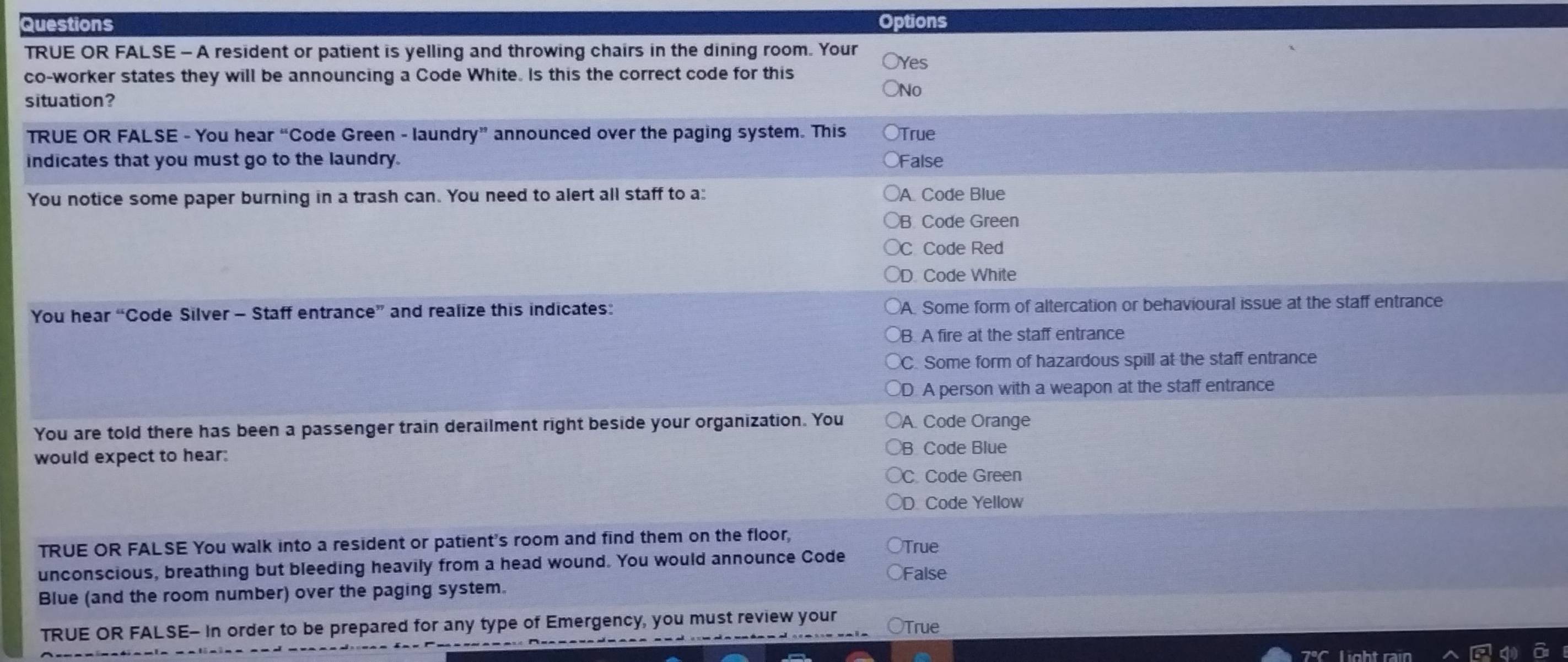 Solved: Questions Options TRUE OR FALSE - A resident or patient is ...