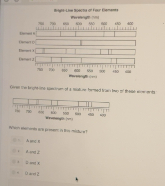 Solved: Bright-Line Spectra of Four Elements Given the bright-line ...