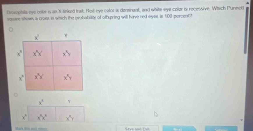 Solved: Drosophila eye color is an X-linked trait. Red eye color is ...