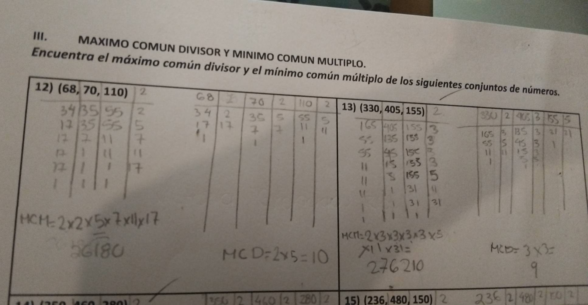 Resuelto:MAXIMO COMUN DIVISOR Y MINIMO COMUN MULTIPLO. Encuentra el ...