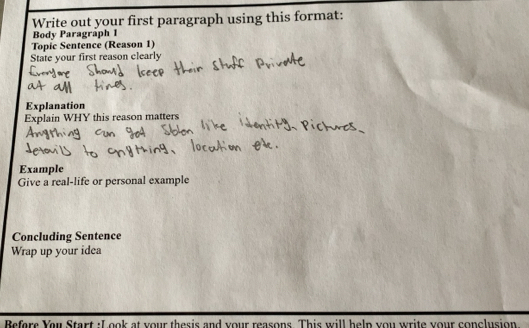 Solved: Write out your first paragraph using this format: Body ...