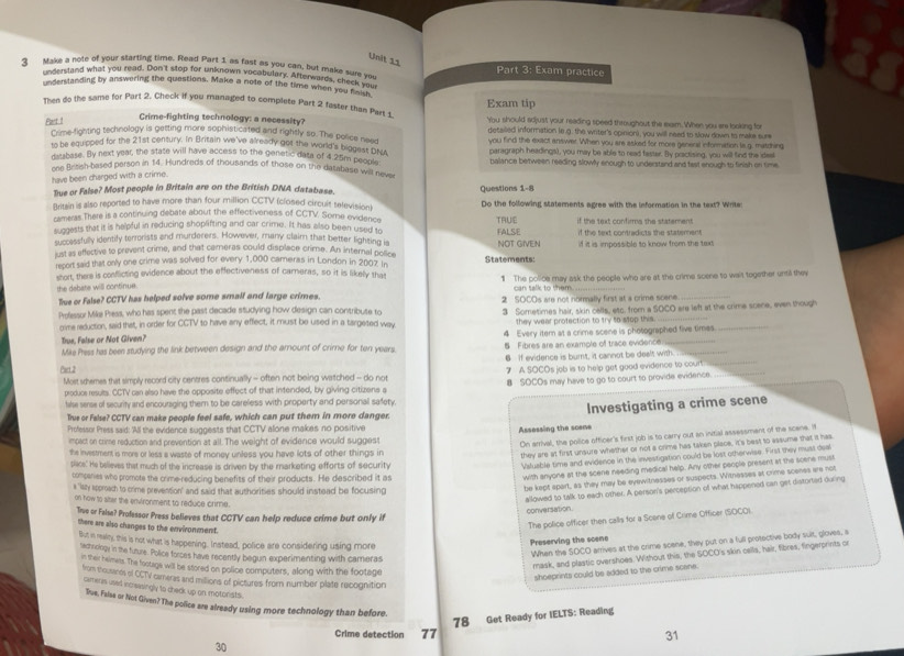 Giải quyết:Make a note of your starting time, Read Part I as fast as ...