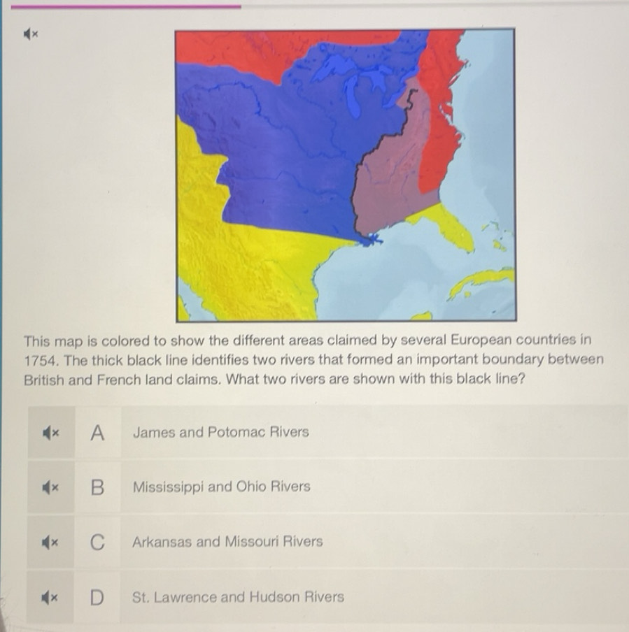 Solved: × This map is colored to show the different areas claimed by ...