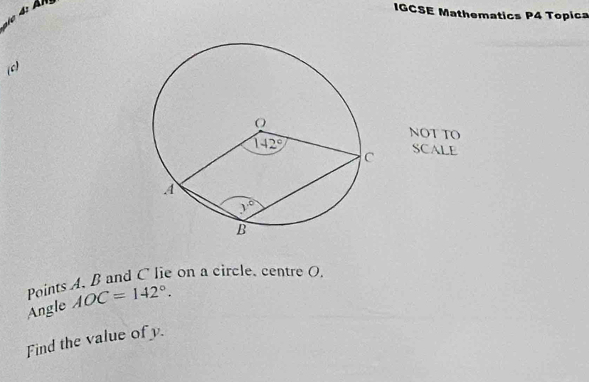 Solved: alº 4: A IGCSE Mathematics P4 Topica (c) NOT TO SCALE Points A ...