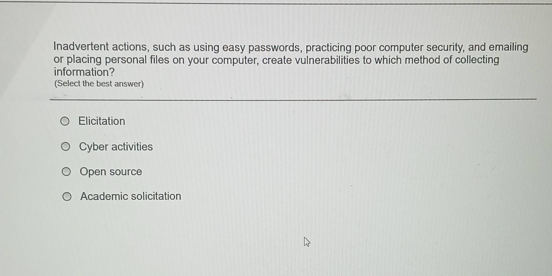 Solved: Inadvertent actions, such as using easy passwords, practicing poor computer security ...