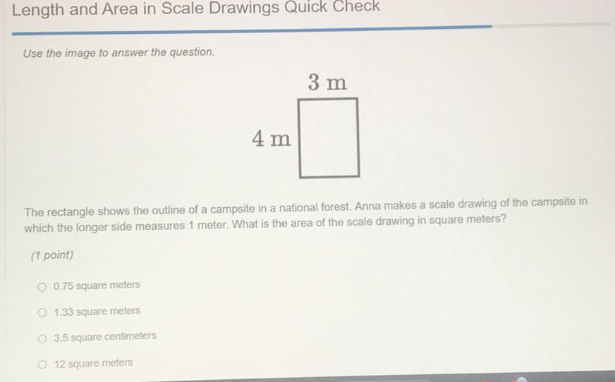 Solved: Length and Area in Scale Drawings Quick Check Use the image to ...