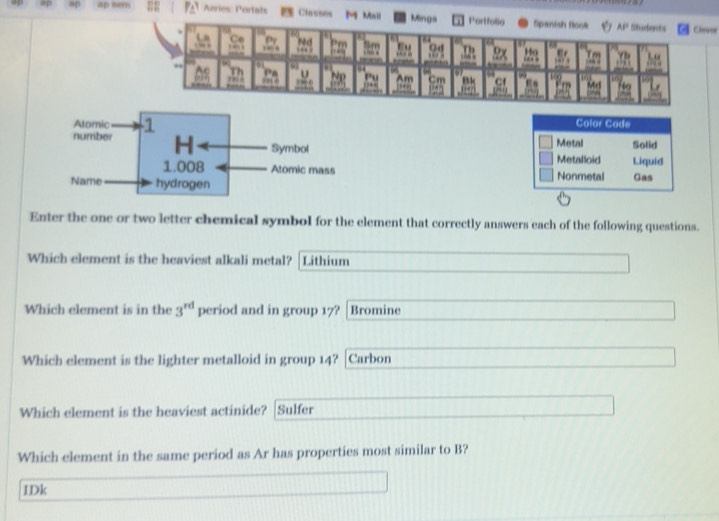 Solved: ap sem Aeries: Portats Classos M Mail Minga Portfolio Spanish ...