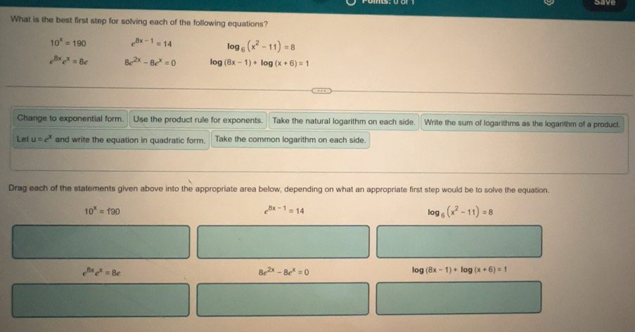 Solved: save What is the best first step for solving each of the ...