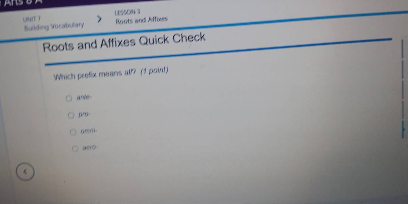 Solved: Ar UNR 7 LESSON 3 Building Vocabulary Roots and Affixes Roots ...