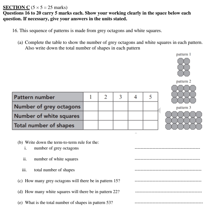 Solved: (5* 5=25 marks) Questions 16 to 20 carry 5 marks each. Show ...