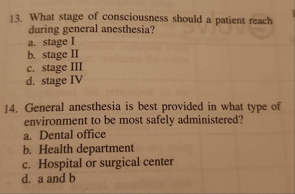 Solved: What stage of consciousness should a patient reach during ...
