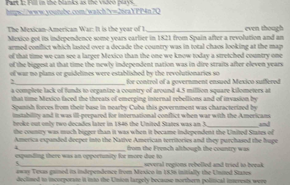 Solved: Fill in the blanks as the video plays. htps://www.youtube.com ...