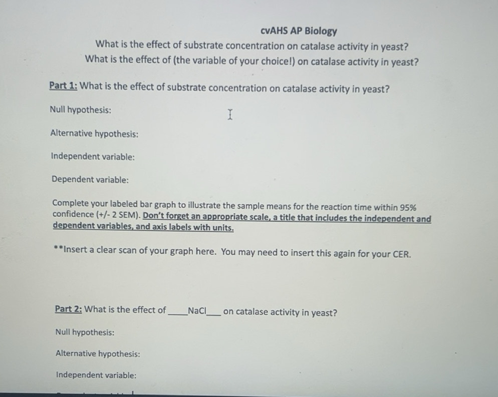 Solved: cvAHS AP Biology What is the effect of substrate concentration ...