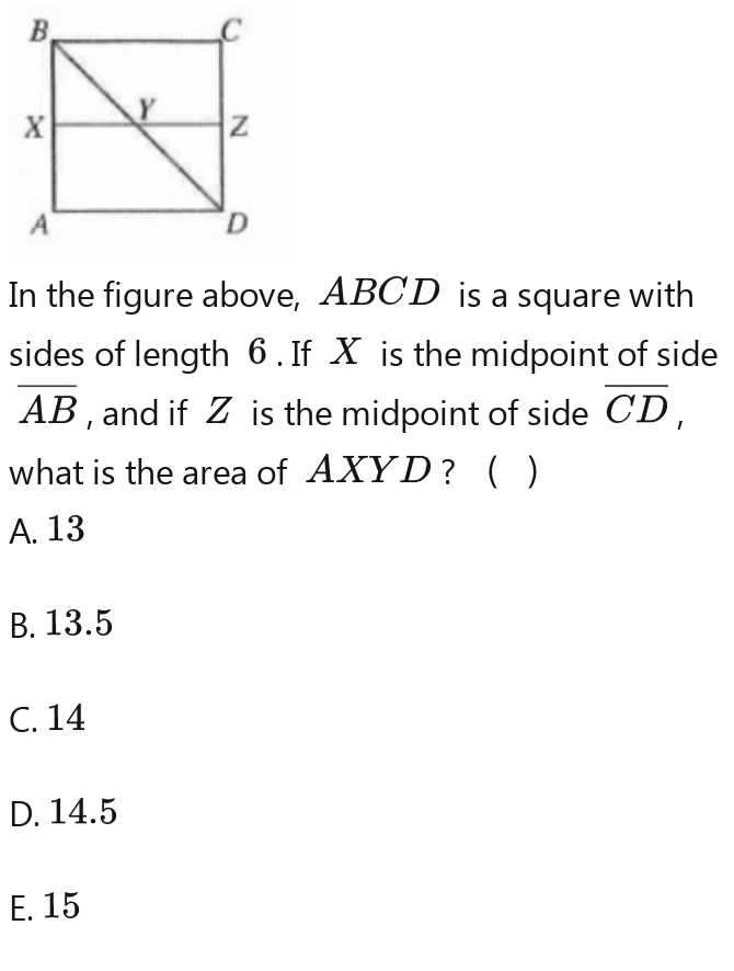 Solved: In the figure above, ABCD is a square with sides of length 6 ...