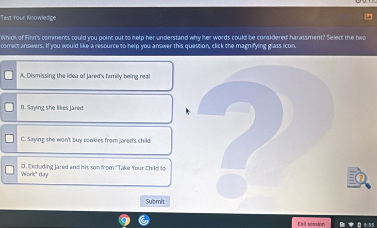Solved: Test Your Knowledge Which of Finn's comments could you point ...