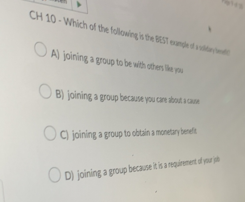 Solved: FegF d 20 CH 10 - Which of the following is the BEST example of ...