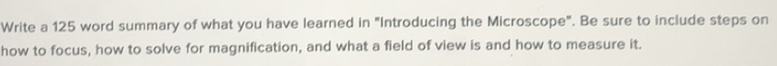 Solved: Write a 125 word summary of what you have learned in ...