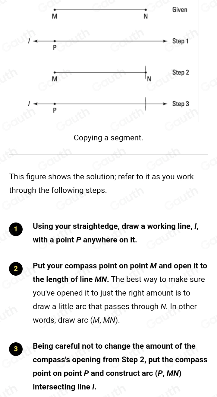 Solved: Which sequence identifies the correct order for completing the construction to copy a ...