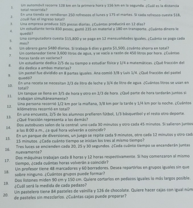 Resuelto:Un automóvil recorre 128 km en la primera hora y 156 km en la ...