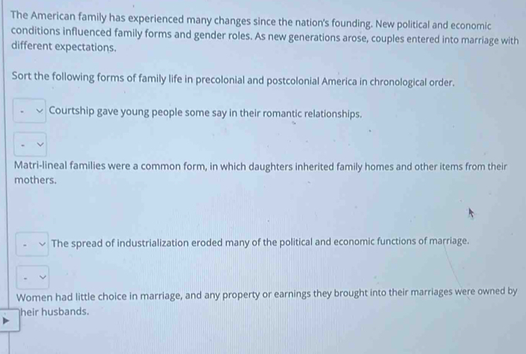 Solved: The American family has experienced many changes since the ...