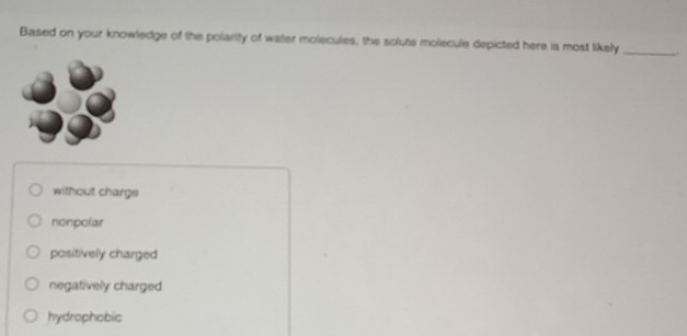 Solved: Based on your knowledge of the polarity of water molecules, the ...