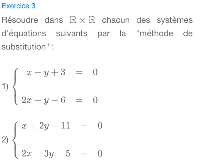 Solved: Résoudre dans R* R chacun des systèmes d'équations suivants par ...