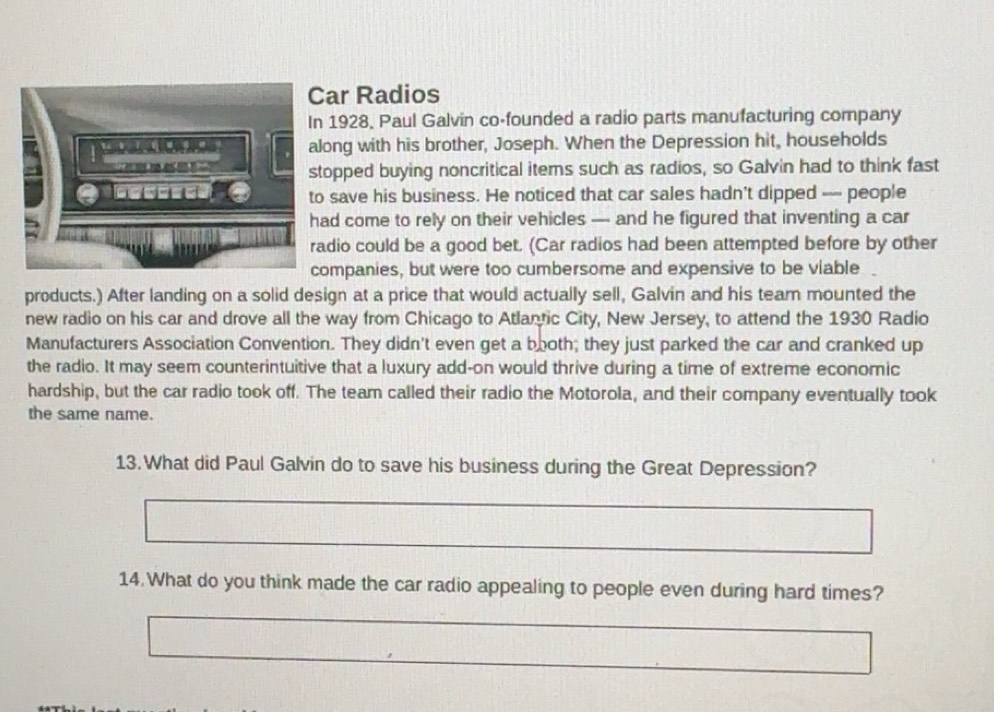 Solved: ar Radios 1928, Paul Galvin co-founded a radio parts ...