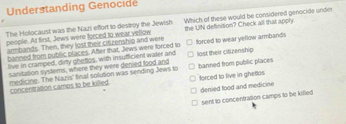 Solved: Understanding Genocide The Holocaust was the Nazi effort to ...