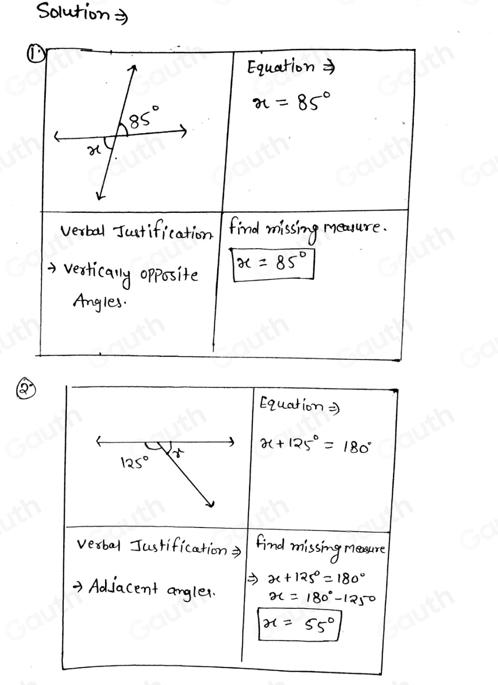 Solved: Missing Measures Homework For each figure, fill out the ...