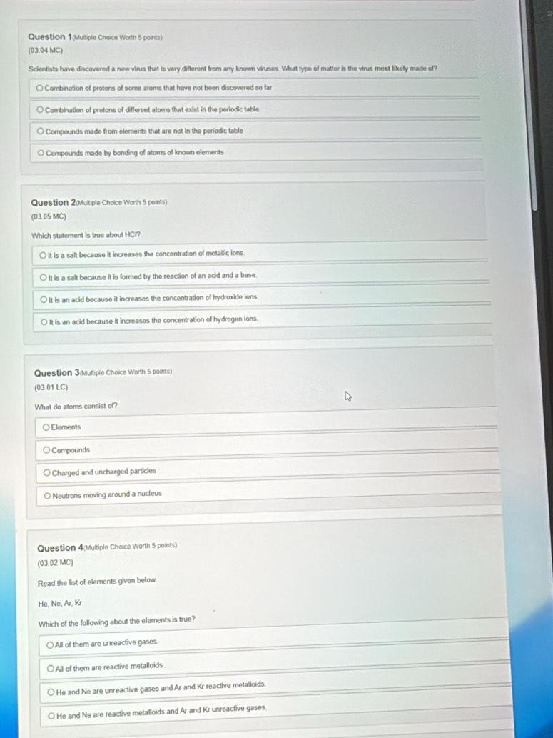 Solved: Question 1(Multiple Choice Worth 5 points) (03.04 MC ...