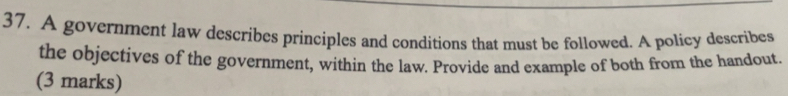 Solved: A government law describes principles and conditions that must ...