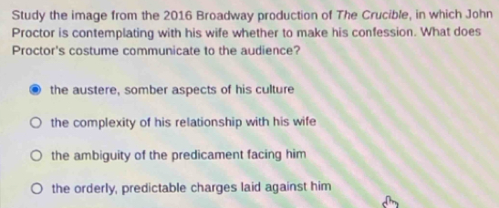 Solved: Study the image from the 2016 Broadway production of The ...