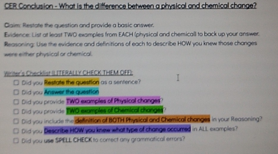 Solved: CER Conclusion - What is the difference between a physical and ...