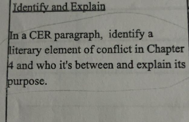 Solved: Identify and Explain In a CER paragraph, identify a literary ...