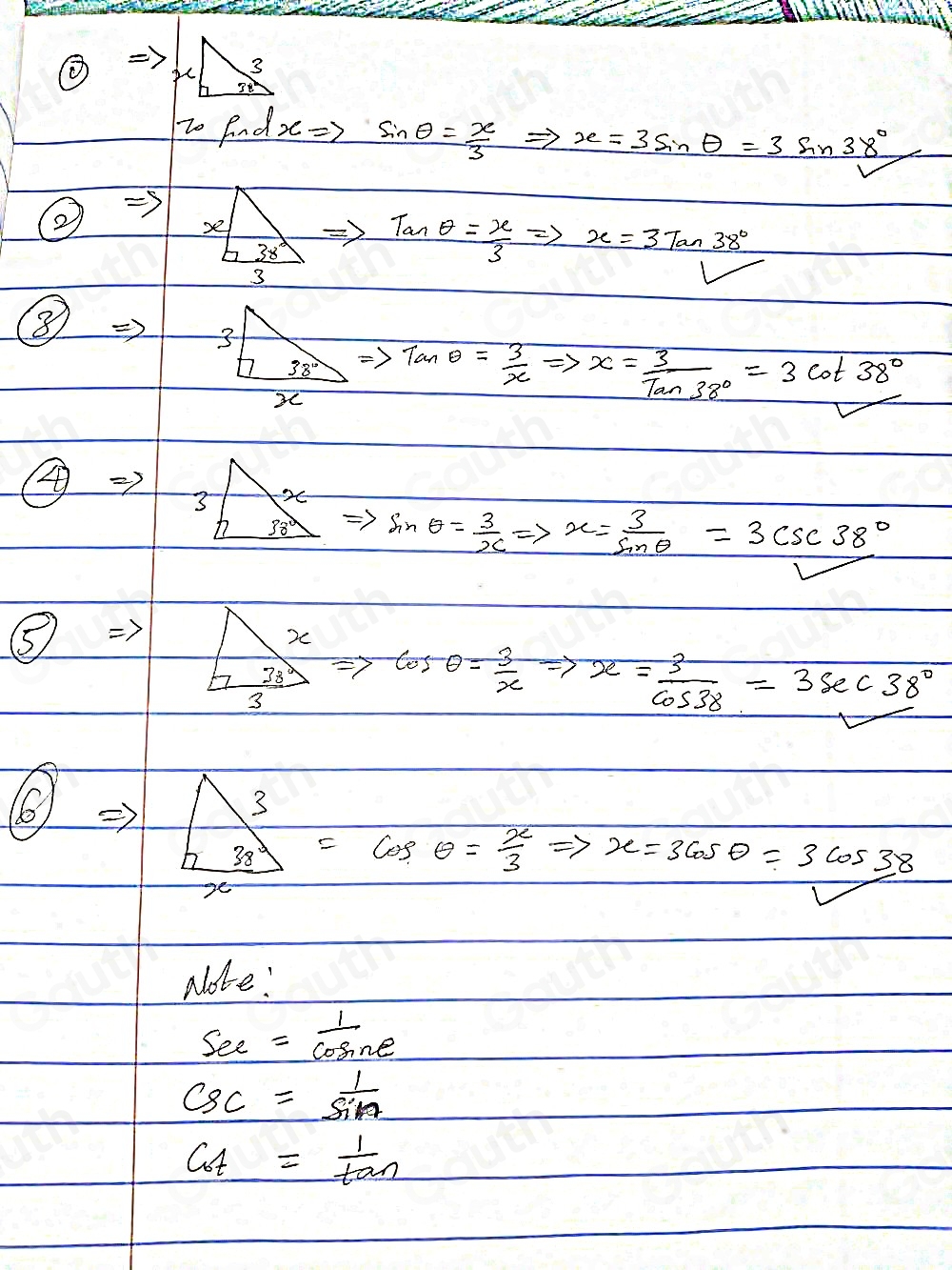 Solved: In 1-6, match each equation with the appropriate right triangle ... Solved: In 1-6, match each equation with the appropriate right triangle ...