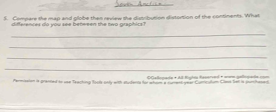 Solved: Compare the map and globe then review the distribution ...