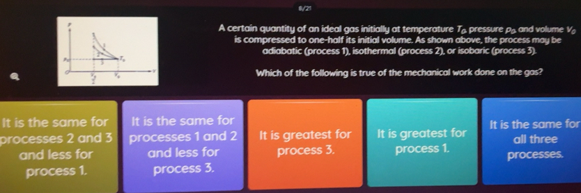 Solved: 8/21 A certain quantity of an ideal gas initially at ...