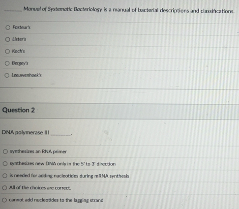 Solved: Manual of Systematic Bacteriology is a manual of bacterial ...