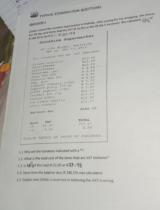 Résolu :TYPICAL EXAMINATION QUESTIONS 34.2 of Zinhle visited the ...