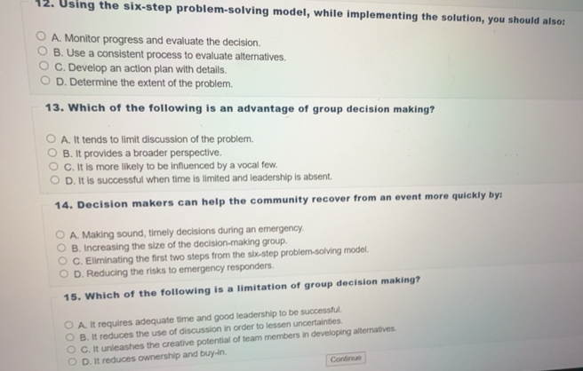 Solved: Using the six-step problem-solving model, while implementing ...