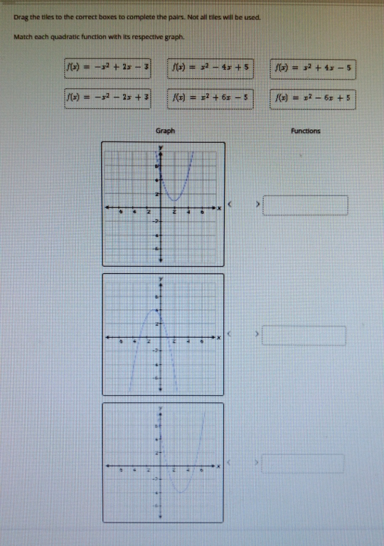Solved: Drag the tiles to the correct boxes to complete the pairs. Not all tiles will be used ...